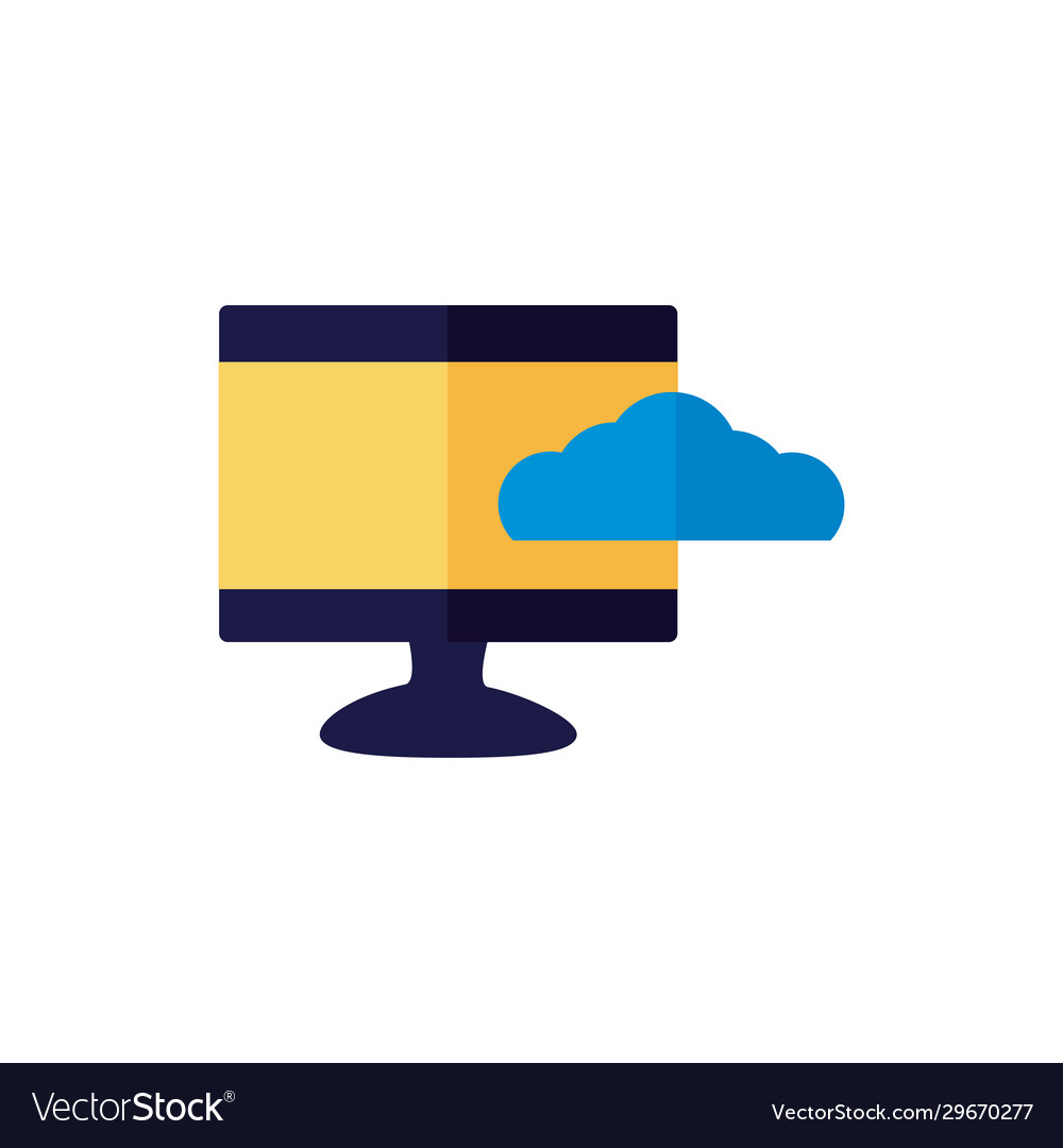 Cloud computing with computer flat style Vector Image