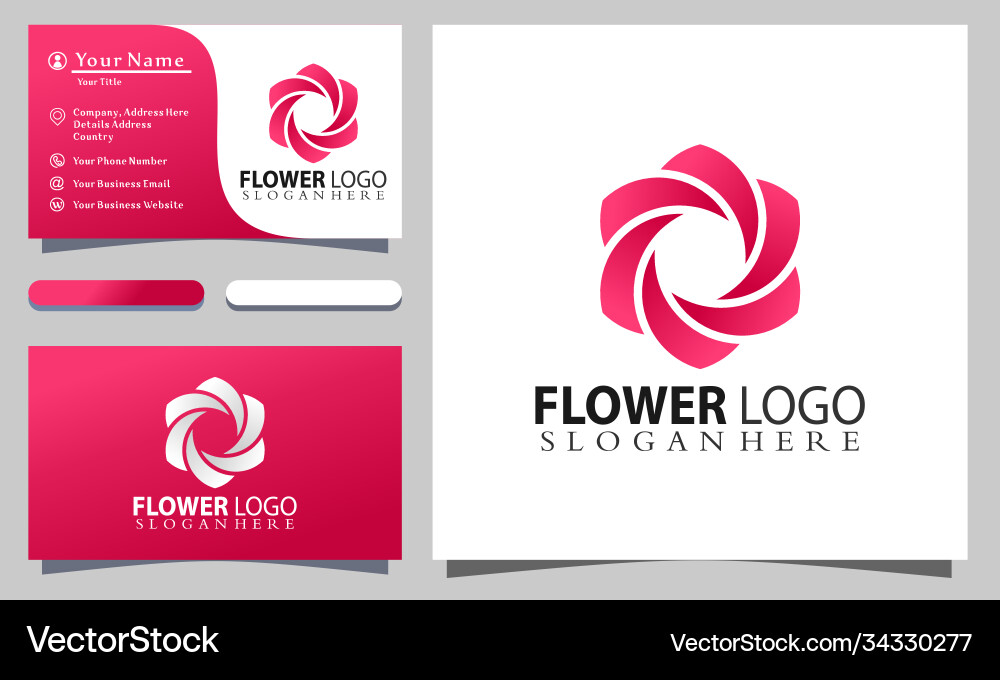 Colorful flower nature logo designs Royalty Free Vector