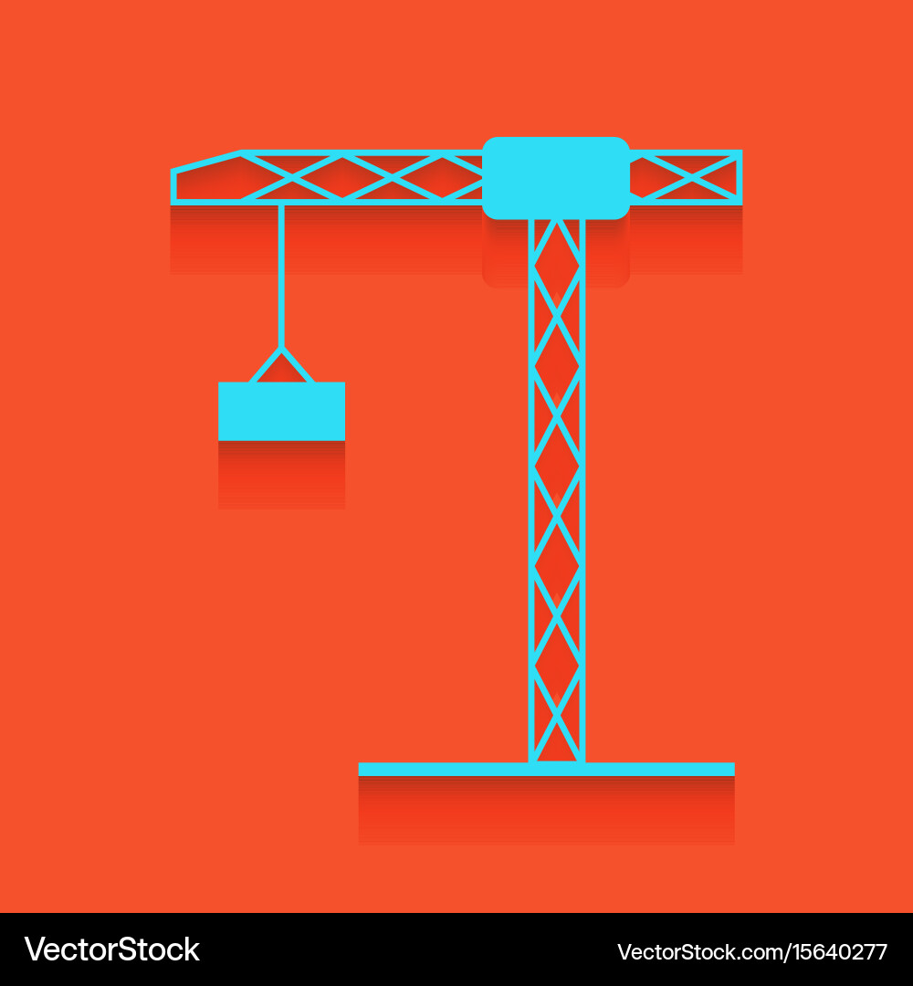 Construction crane sign whitish icon on Royalty Free Vector