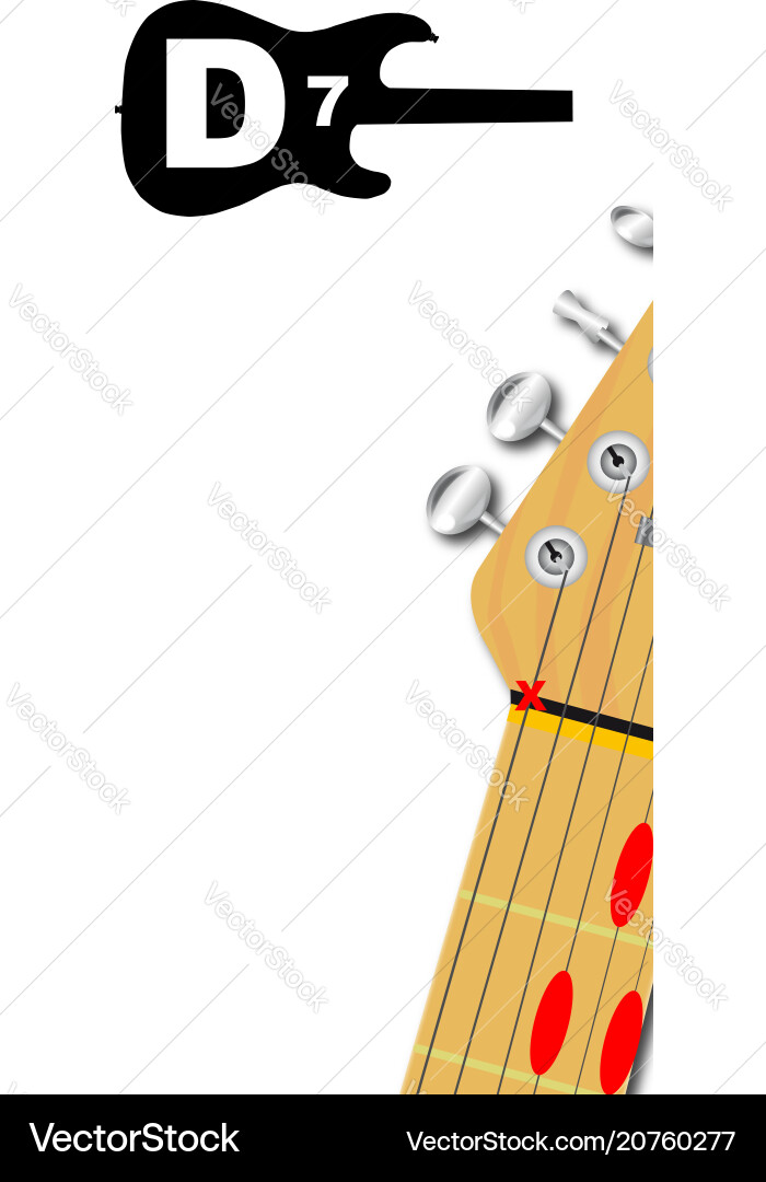 Guitar chord of d seven Royalty Free Vector Image