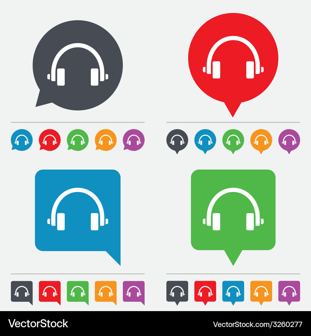 Headphones sign icon earphones button Royalty Free Vector