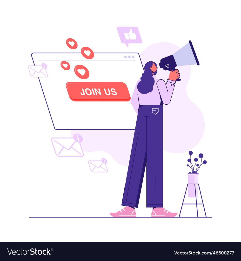 Join us concept Royalty Free Vector Image - VectorStock