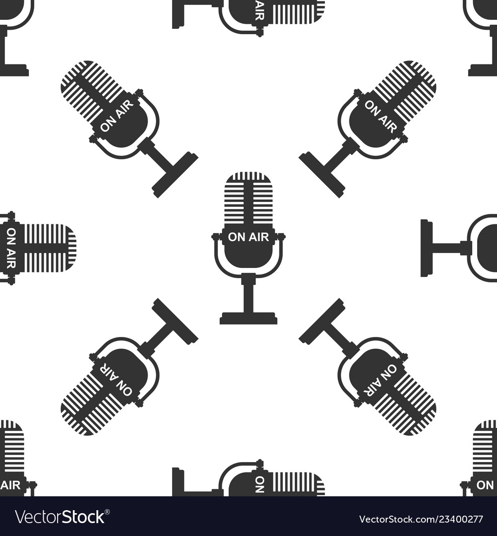 Microphone icon seamless pattern Royalty Free Vector Image