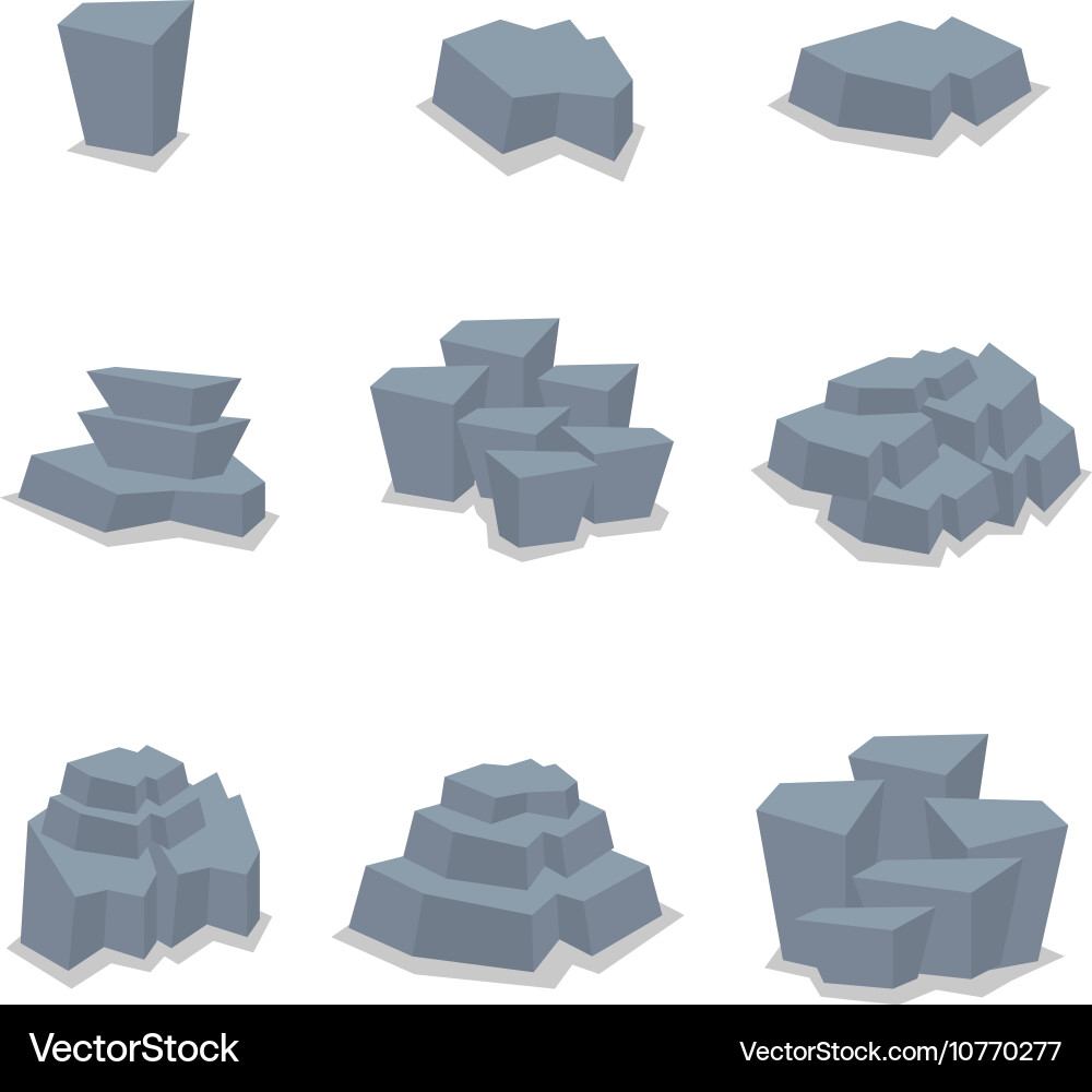 Set of stone style art Royalty Free Vector Image