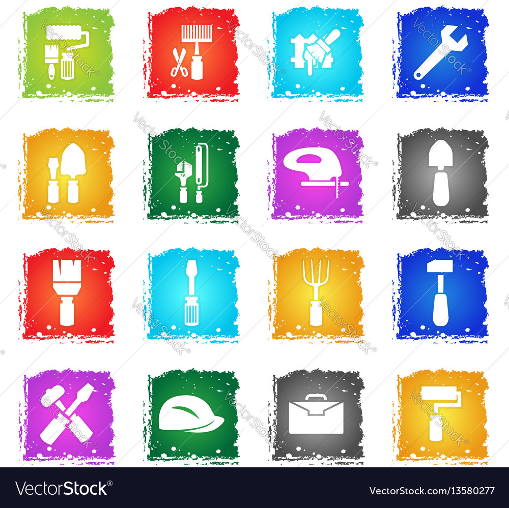 Work tools icon set Royalty Free Vector Image - VectorStock