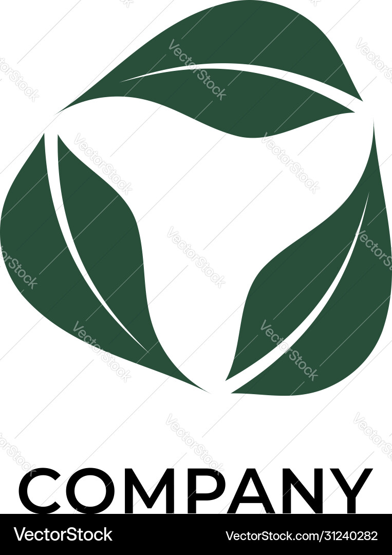 Abstract leaf cycle recycle logo design template Vector Image