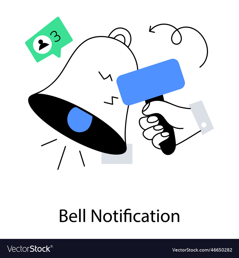 Bell notification Royalty Free Vector Image - VectorStock