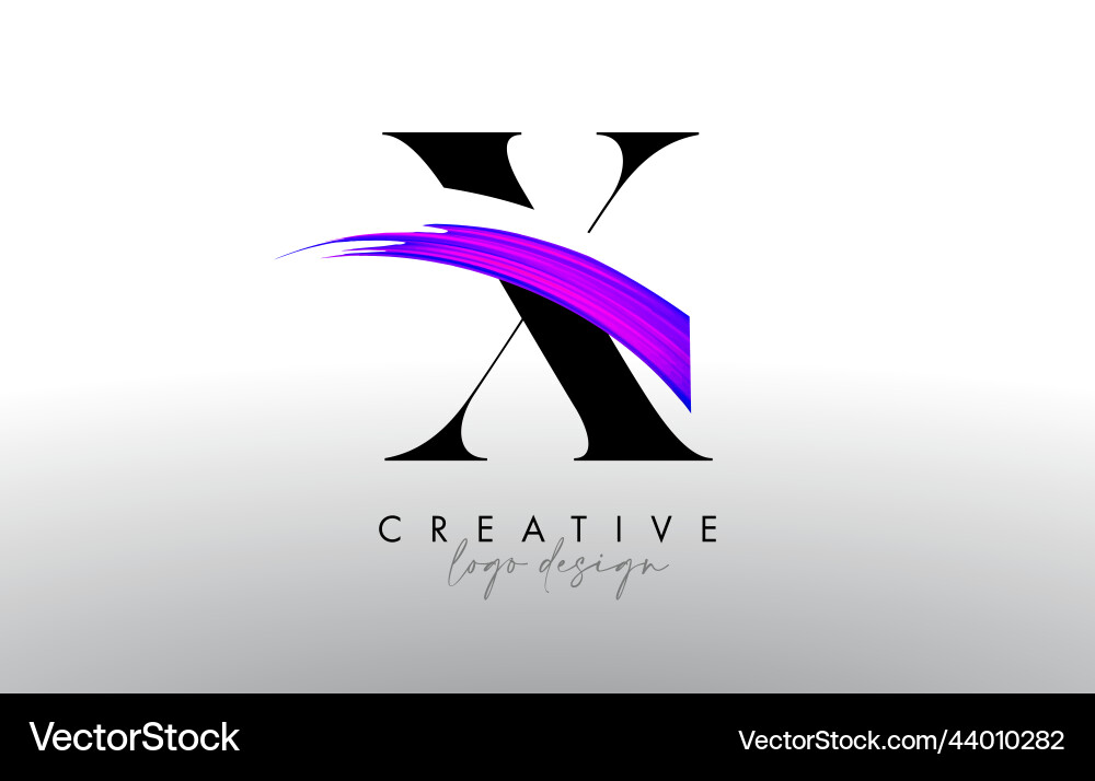Brush letter x logo design with creative artistic Vector Image