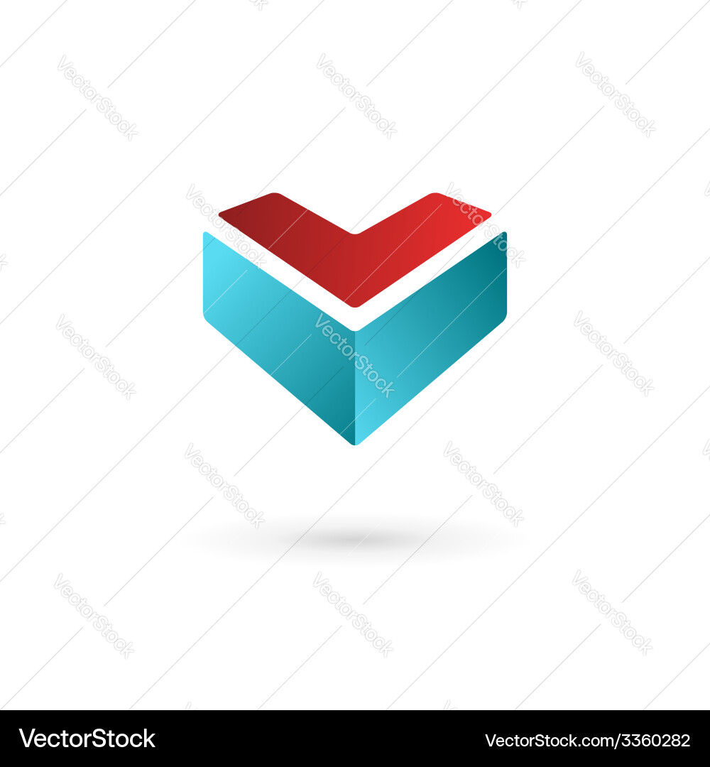 Business design template logo icon with letter v Vector Image