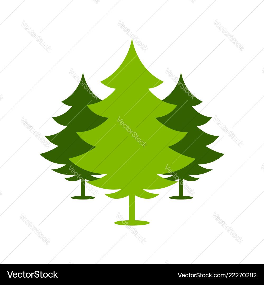 Christmas green forest spruce trees simple symbol Vector Image
