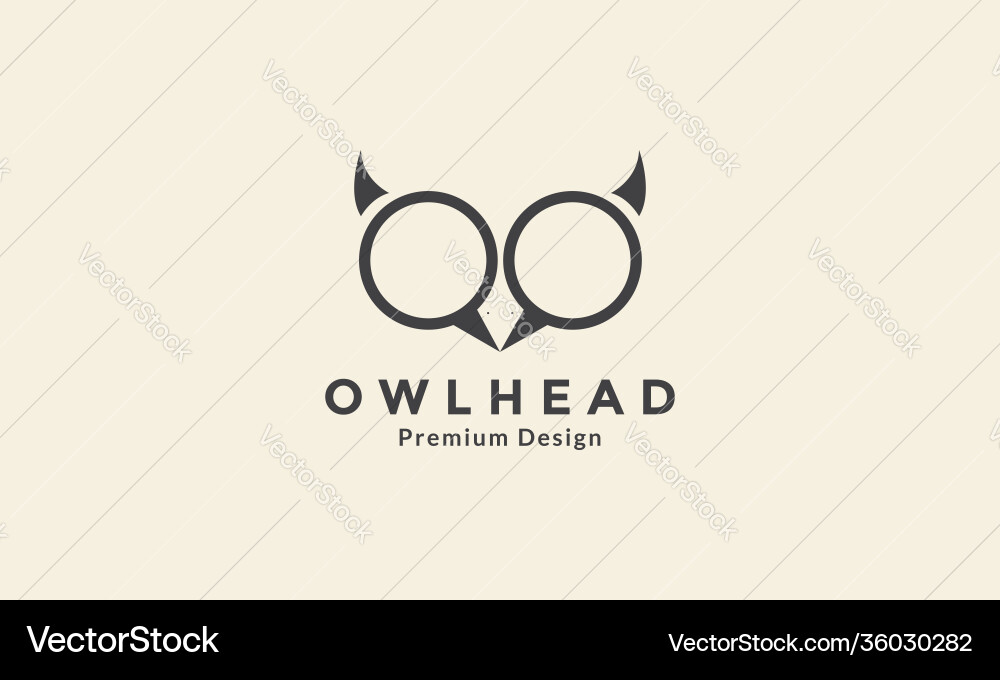 Circle eye bird owl modern logo symbol icon Vector Image