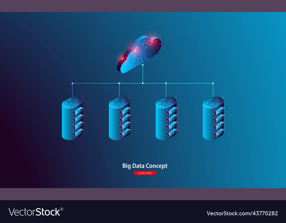 Cloud computing storage hosting services concept Vector Image