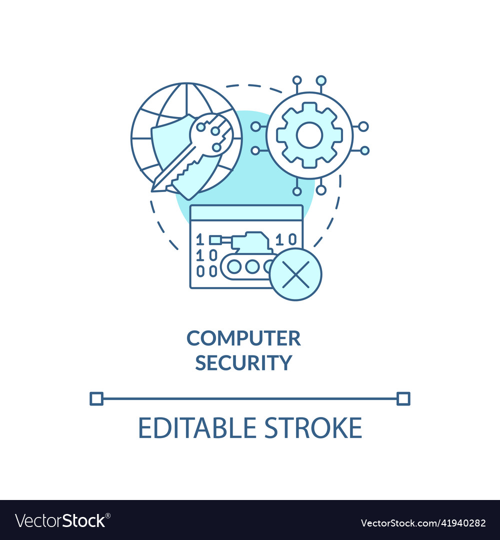 Computer security turquoise concept icon Vector Image