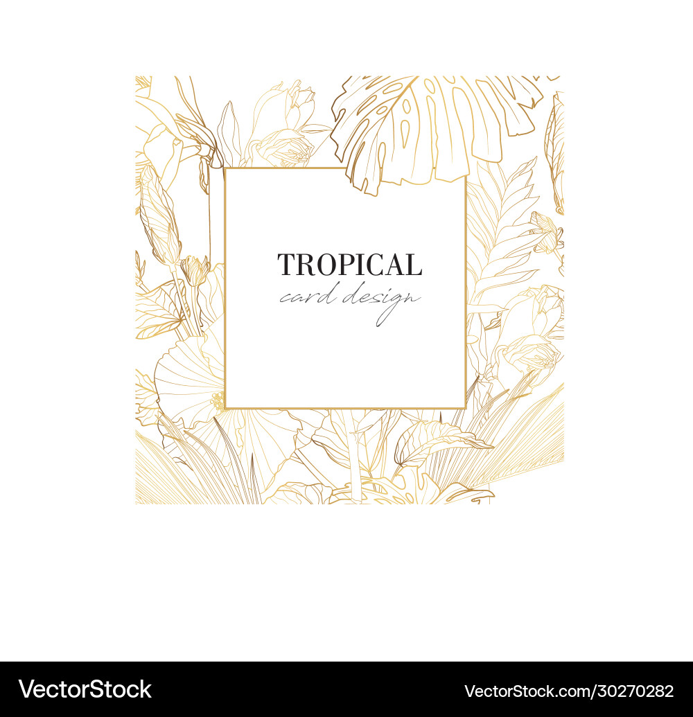 Golden greeting invitation card template design Vector Image