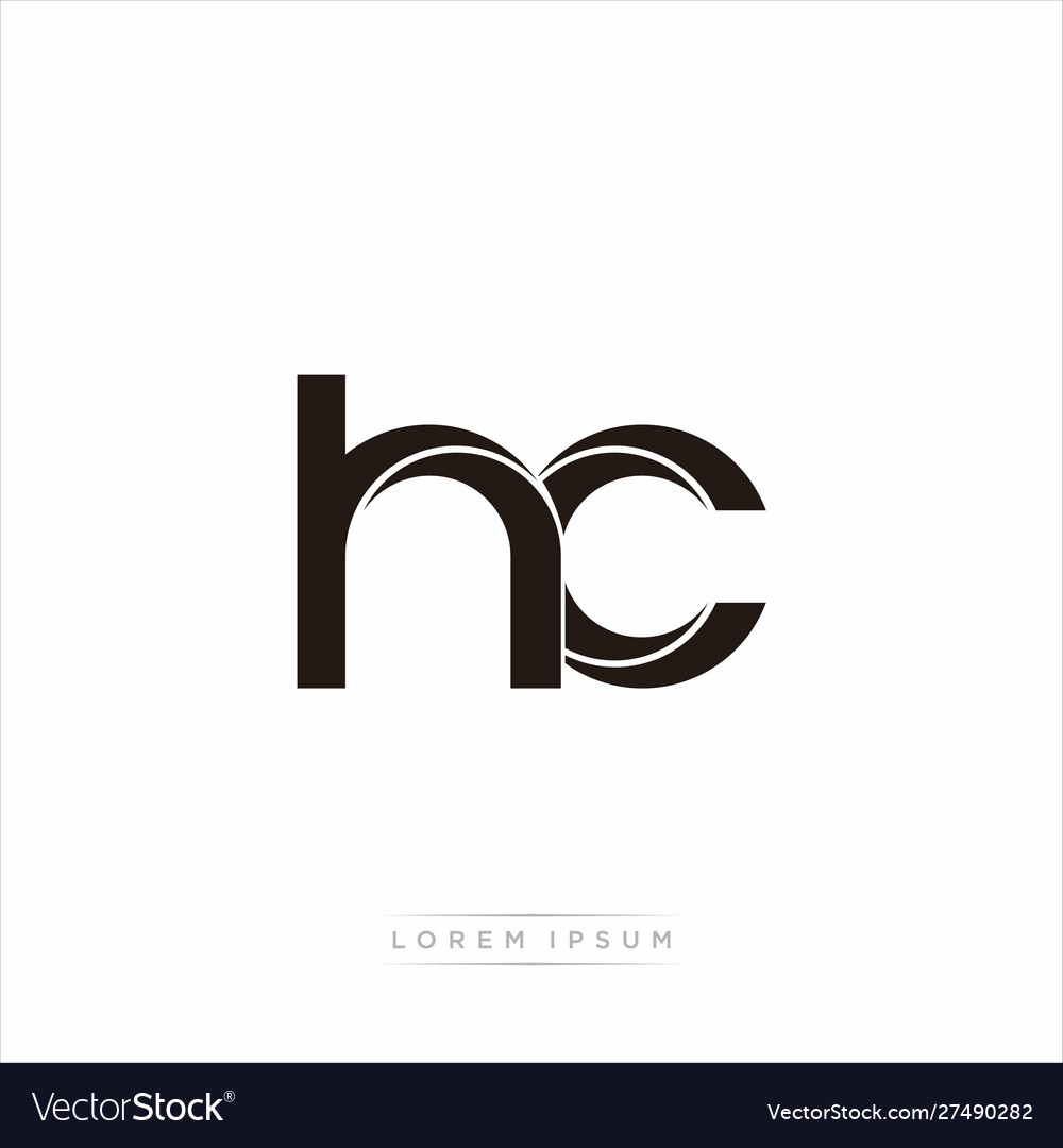 Hc initial letter split lowercase modern monogram Vector Image