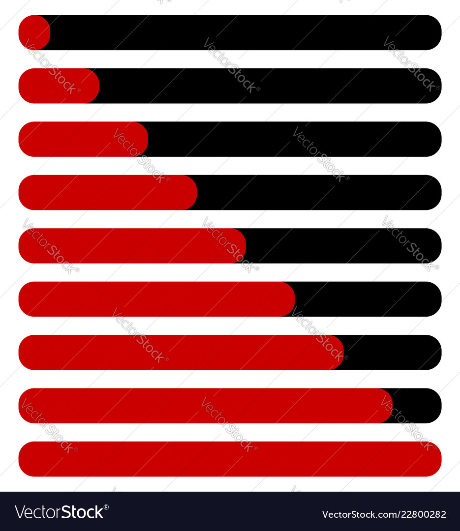 Horizontal progress loading bars steps phases Vector Image