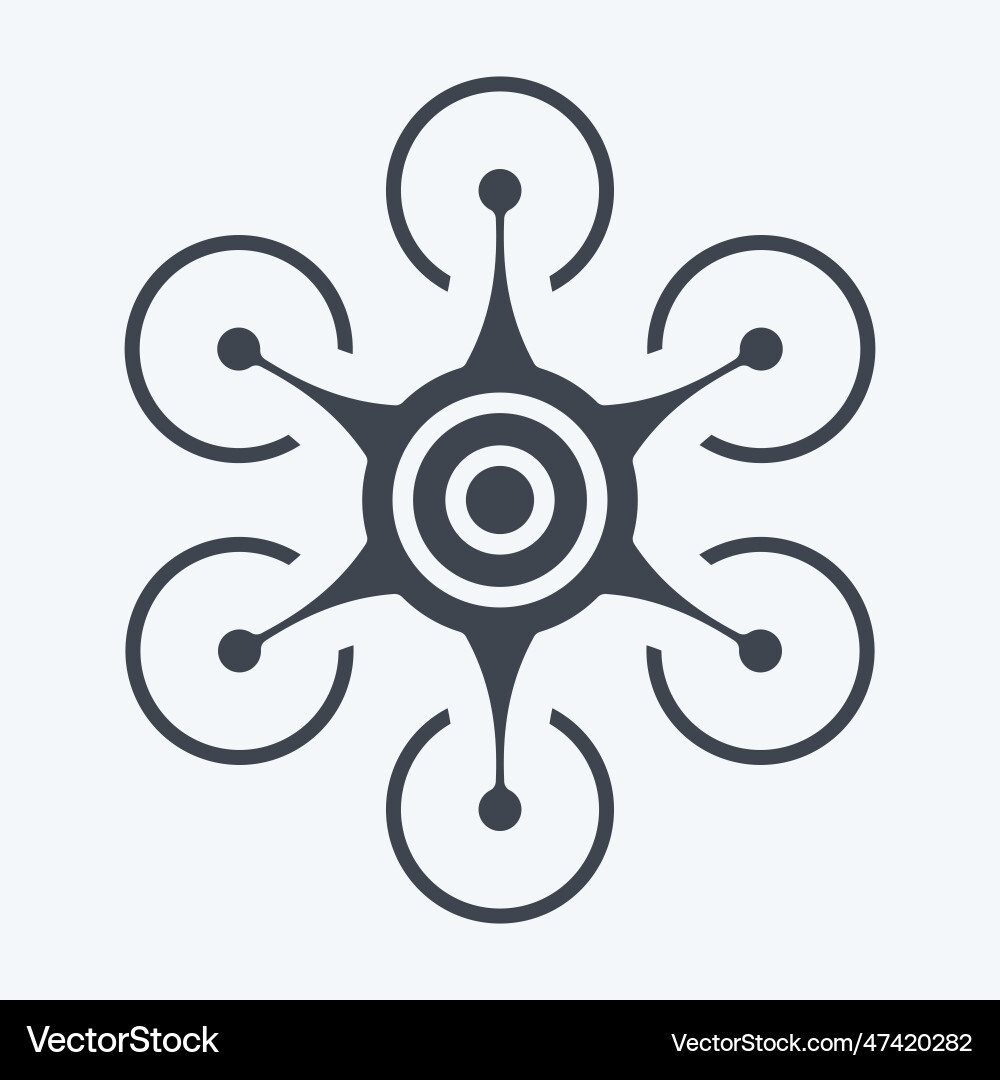 Icon hexacopter related to drone symbol glyph Vector Image