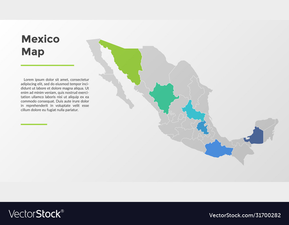 Mexico map Royalty Free Vector Image - VectorStock