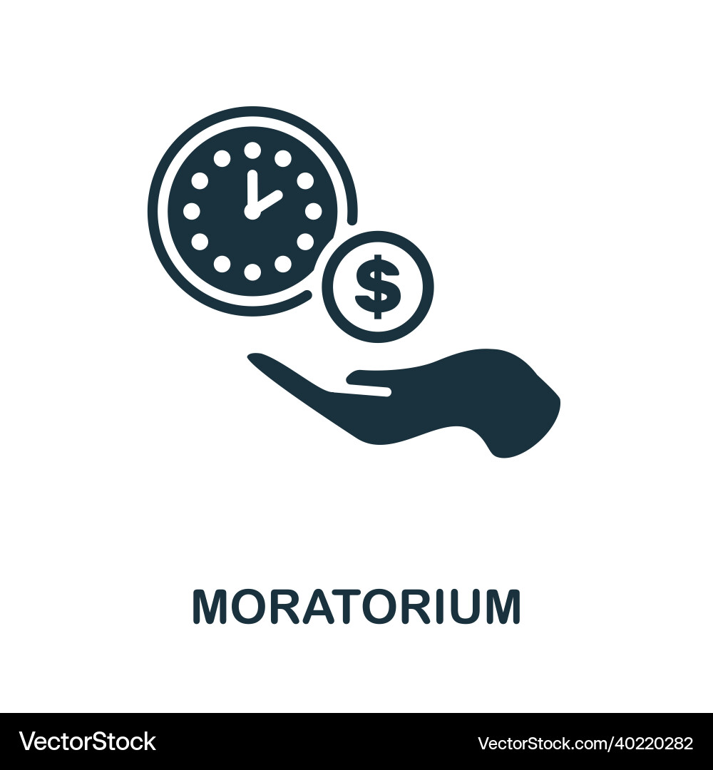 Moratorium icon monochrome sign from economic Vector Image