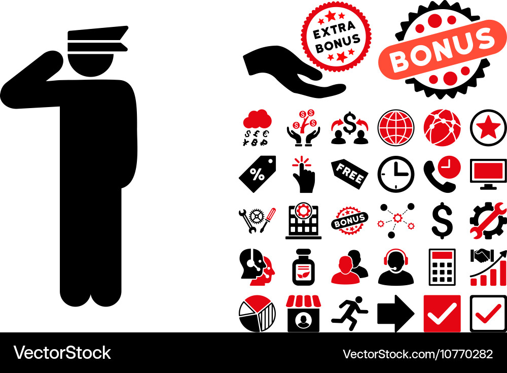 Police officer flat icon with bonus Royalty Free Vector