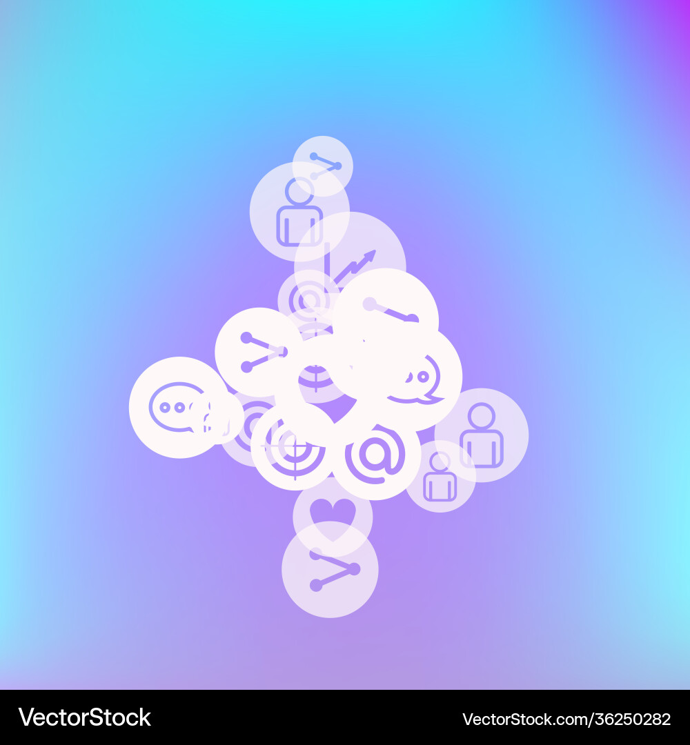Social media marketing communication networking Vector Image