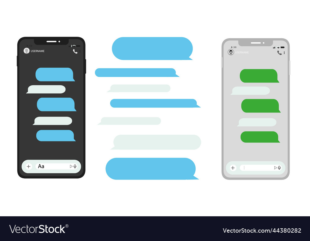 Text messaging smartphone mobile phone template Vector Image