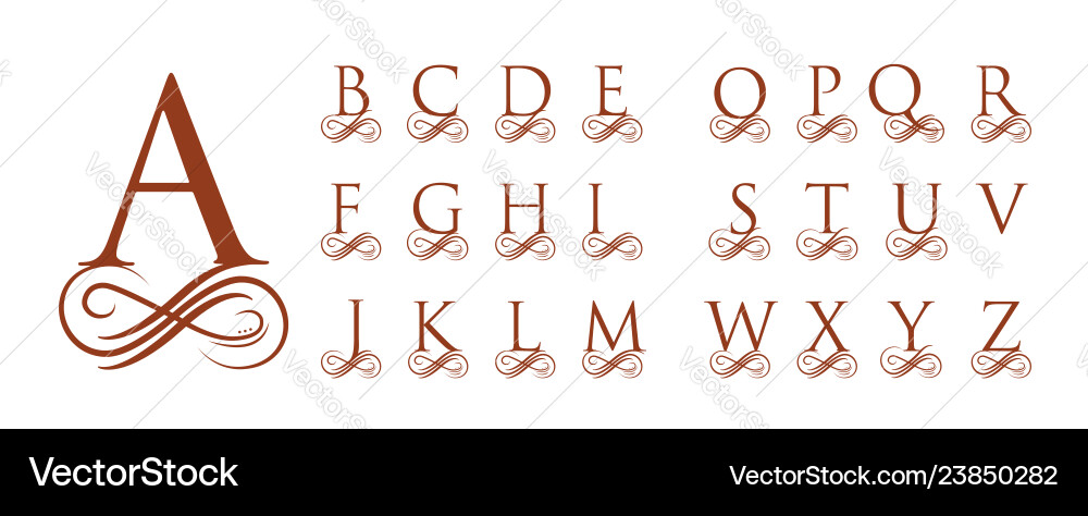 Vintage caligraphy capital letters for monograms Vector Image
