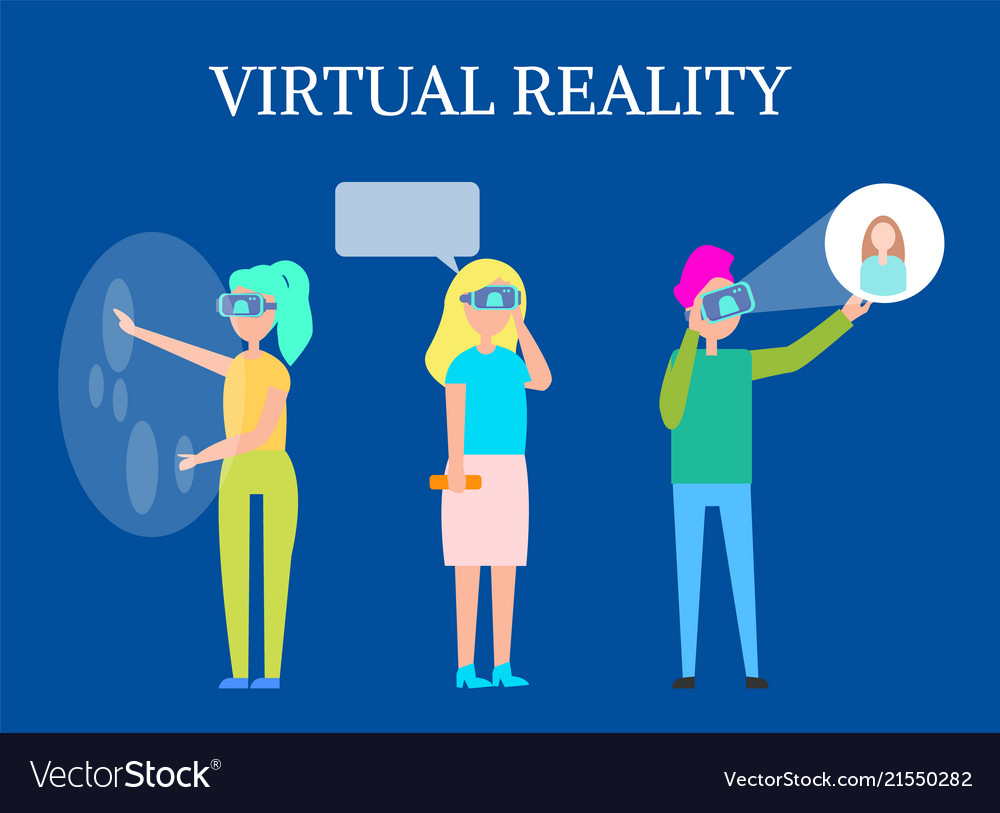Virtual reality modern interactive technology Vector Image