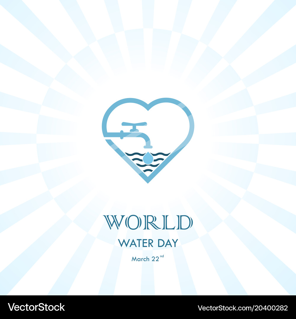 Water drop and tap icon with heart shape Vector Image