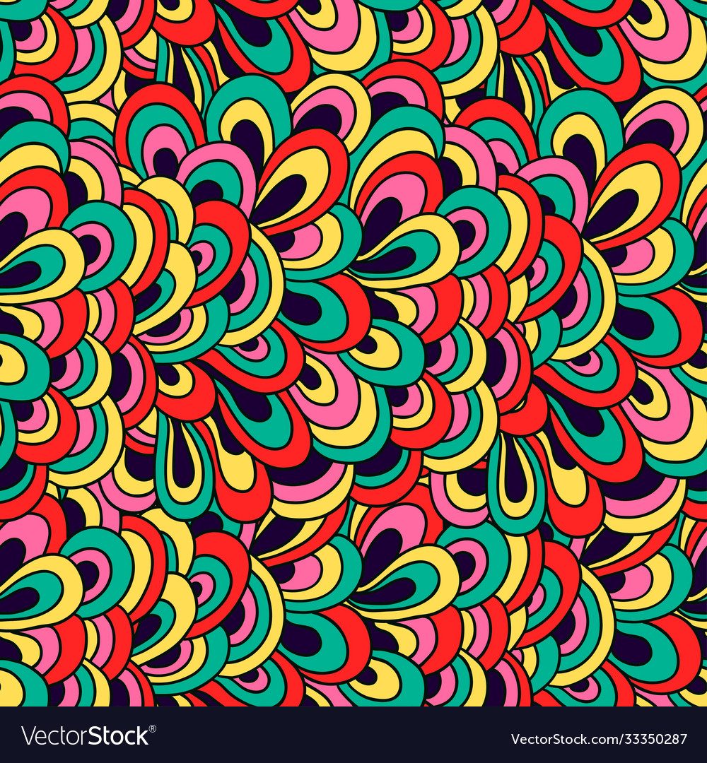 Abstract seamless psychedelic pattern Royalty Free Vector