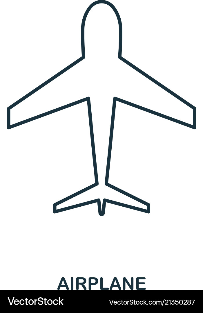 Airplane icon outline style design ui Royalty Free Vector