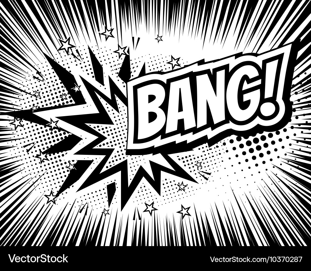Bang comic cartoon wording pop-art style Vector Image