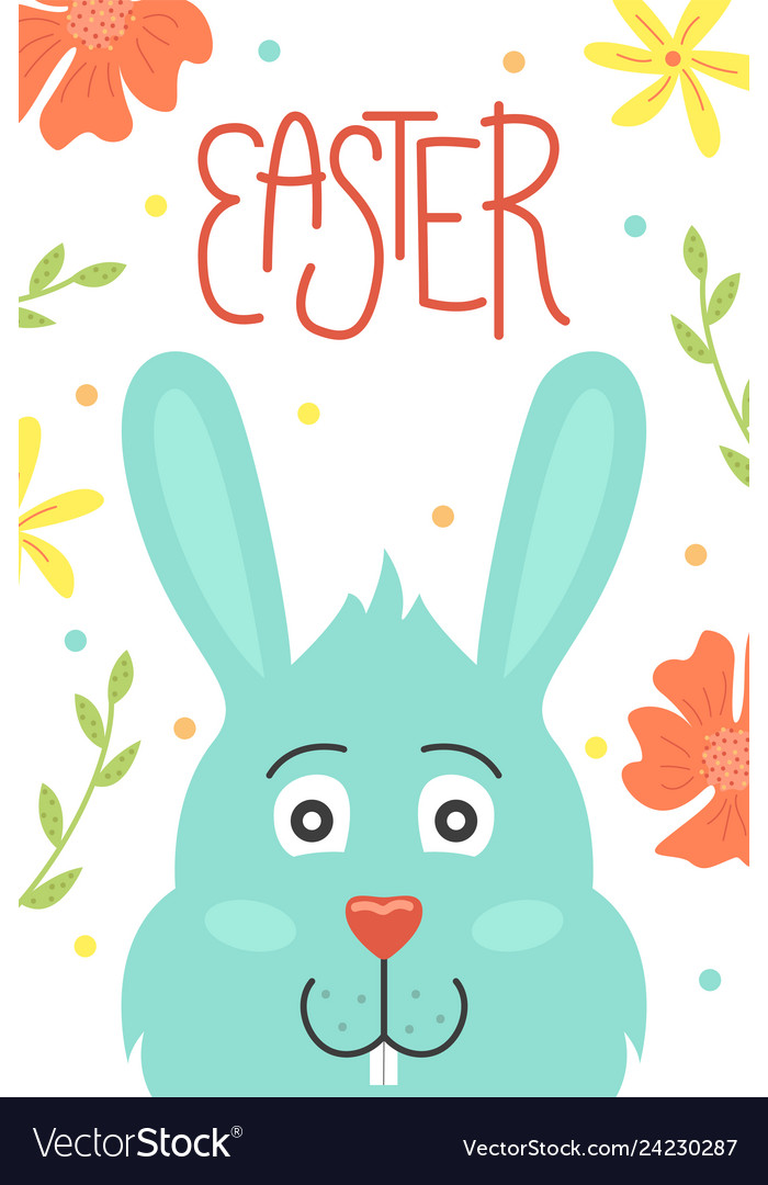 Cute easter card Royalty Free Vector Image - VectorStock