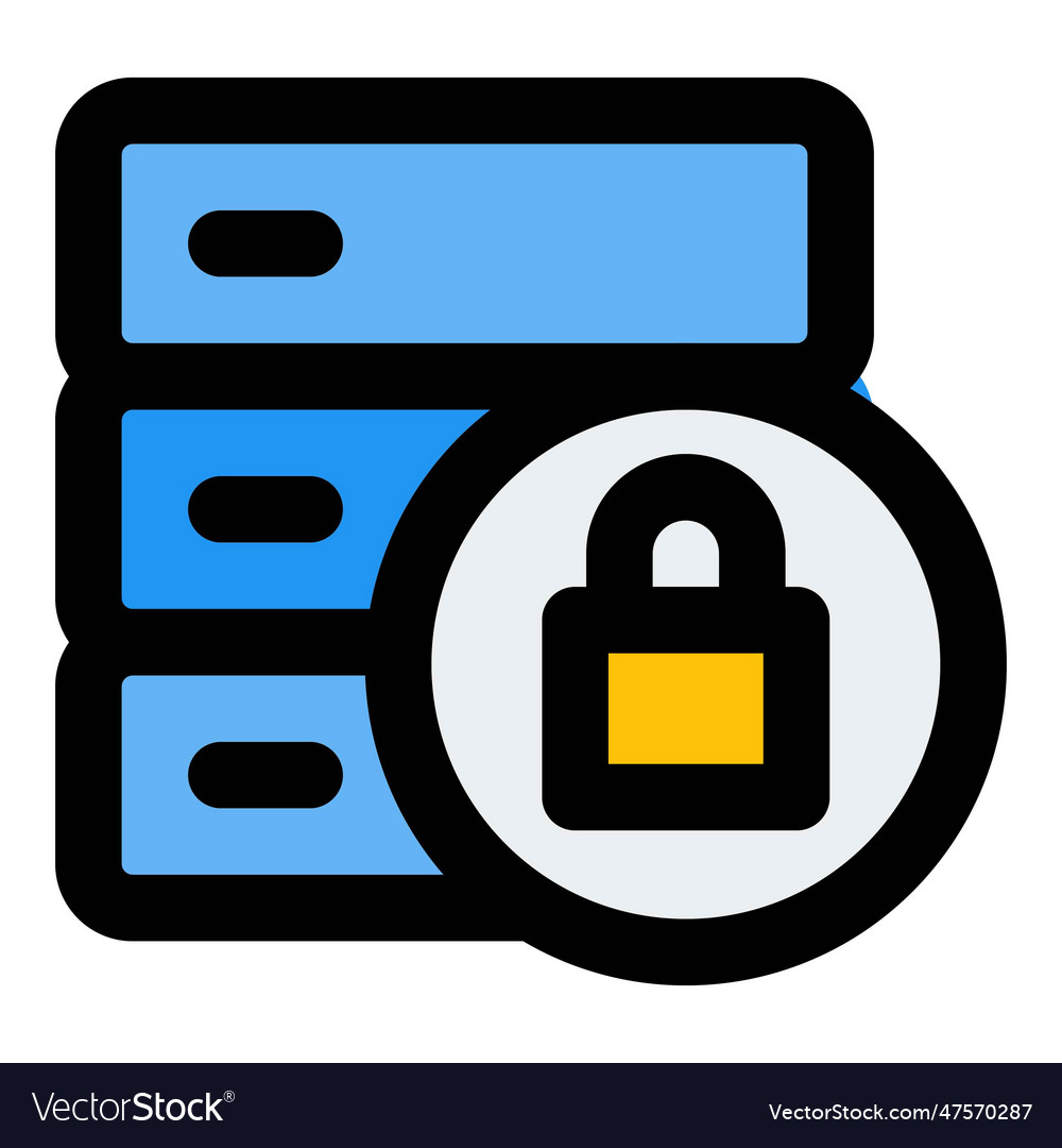 Database encrypted for security reasons Royalty Free Vector