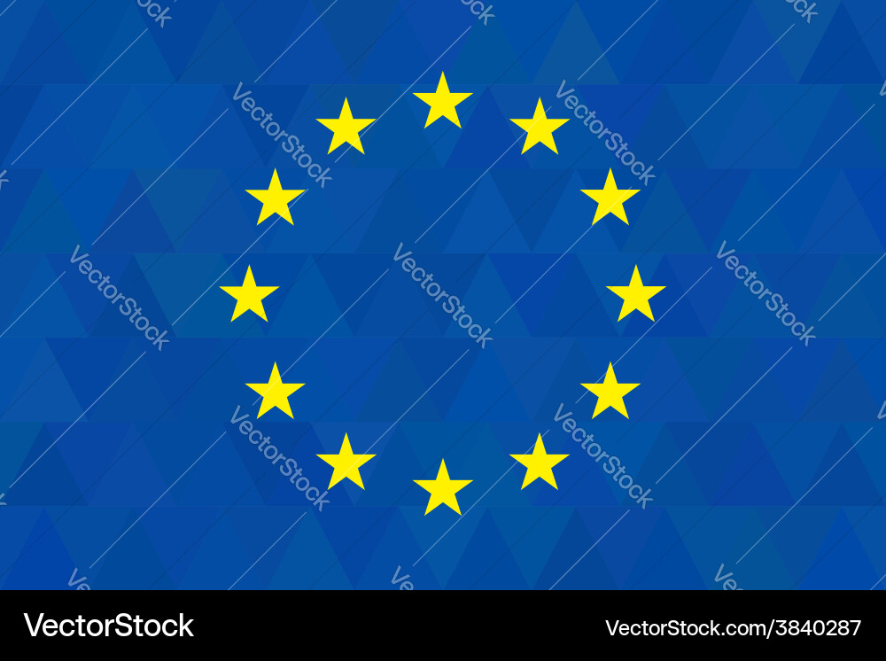 European union flag on unusual blue triangles Vector Image