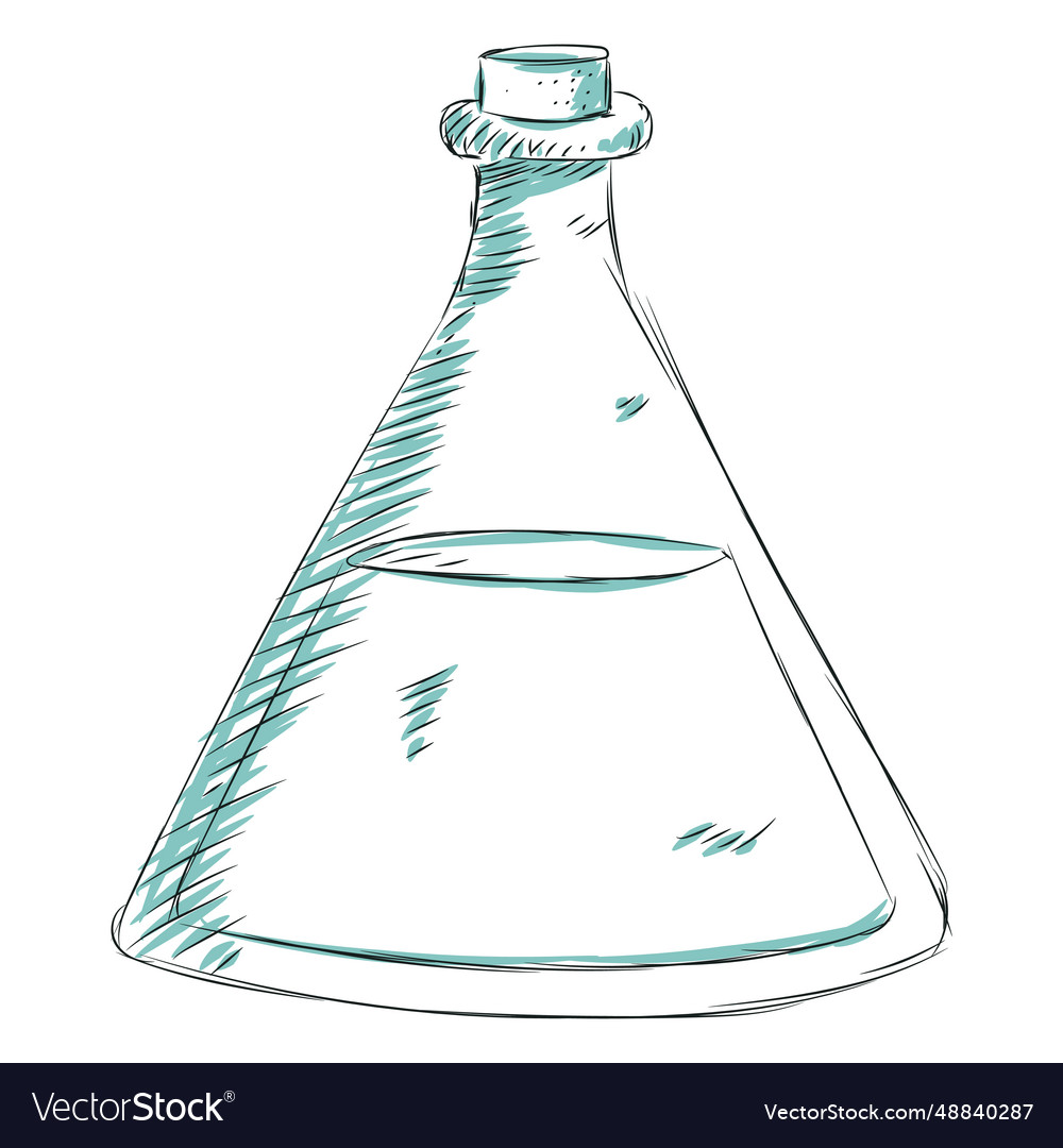 Flask line Royalty Free Vector Image - VectorStock