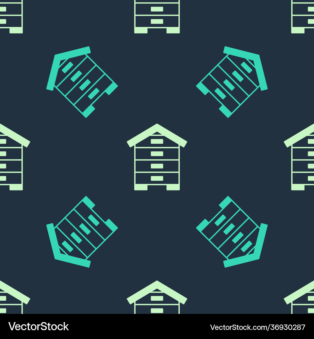 Green and beige hive for bees icon isolated Vector Image