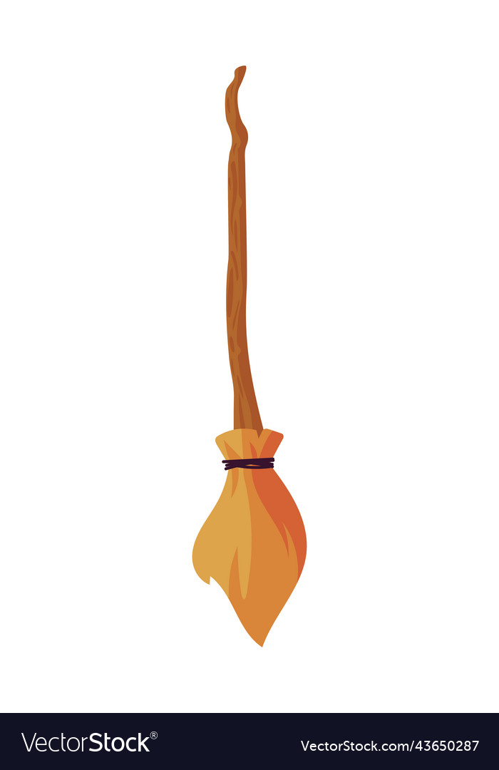 Halloween witch broom Royalty Free Vector Image