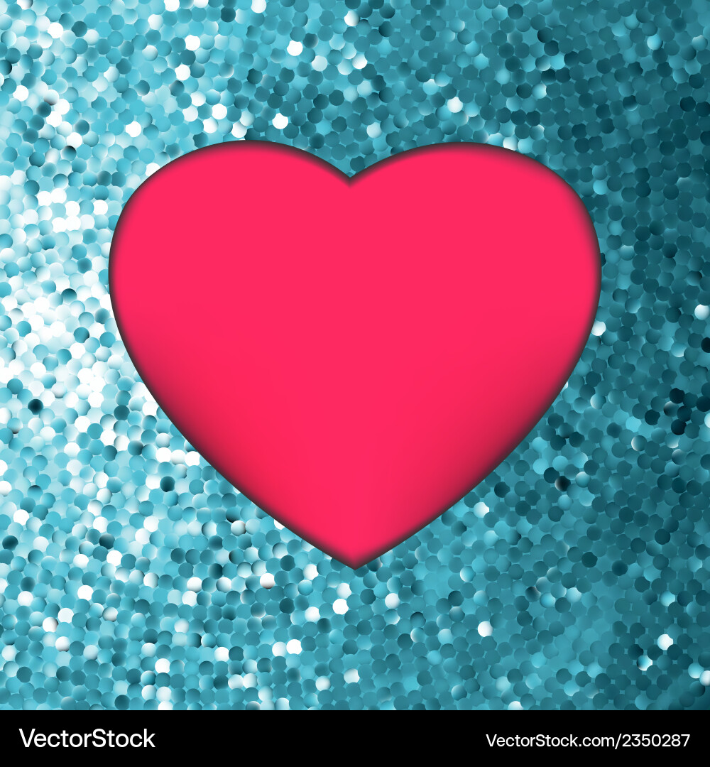 Heart on glitter light valentines day eps 8 Vector Image