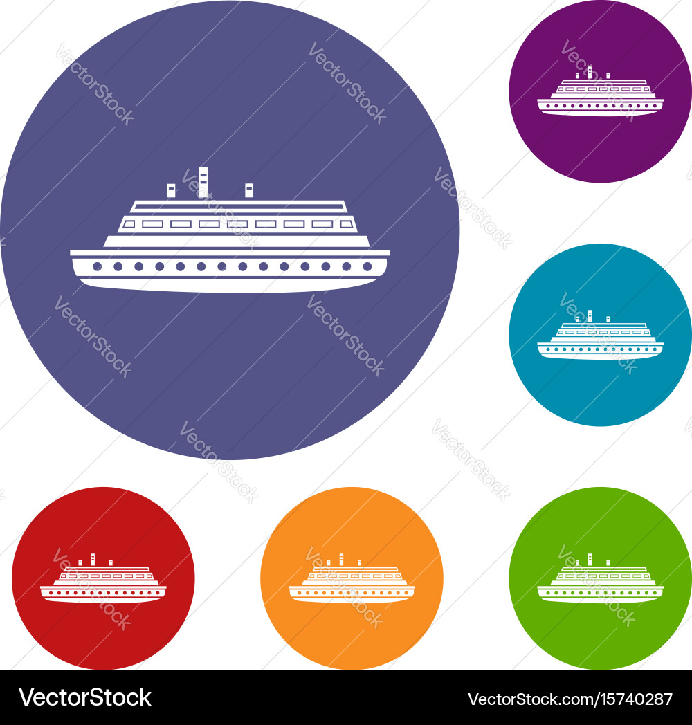Long ship icons set Royalty Free Vector Image - VectorStock
