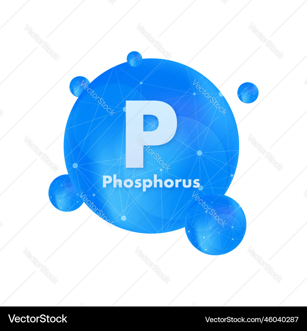 Mineral p phosphorus blue shining pill capsule Vector Image
