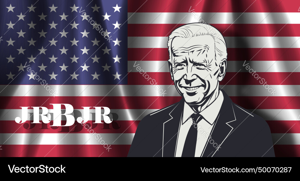 Portrait of smiling biden Royalty Free Vector Image