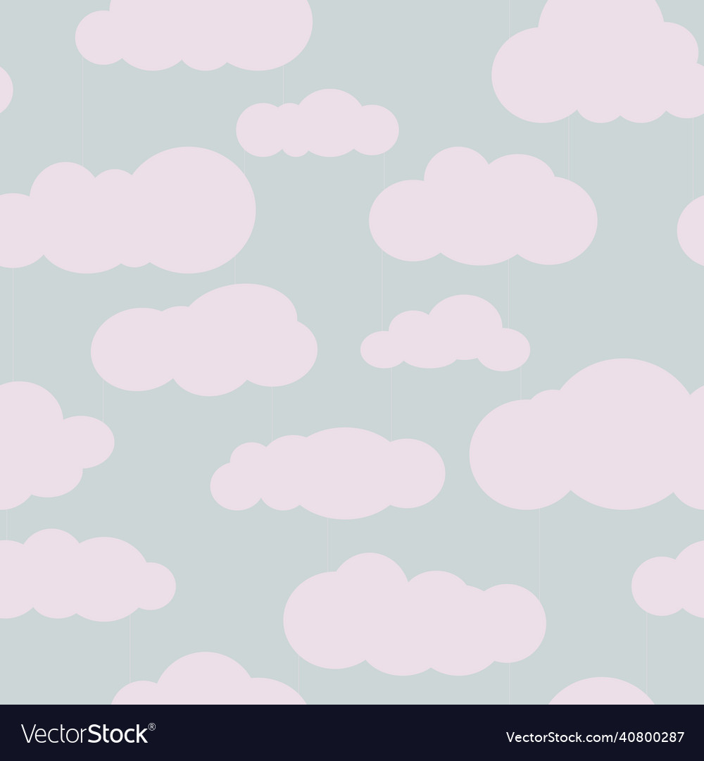 Seamless square pattern with clouds and rain Vector Image