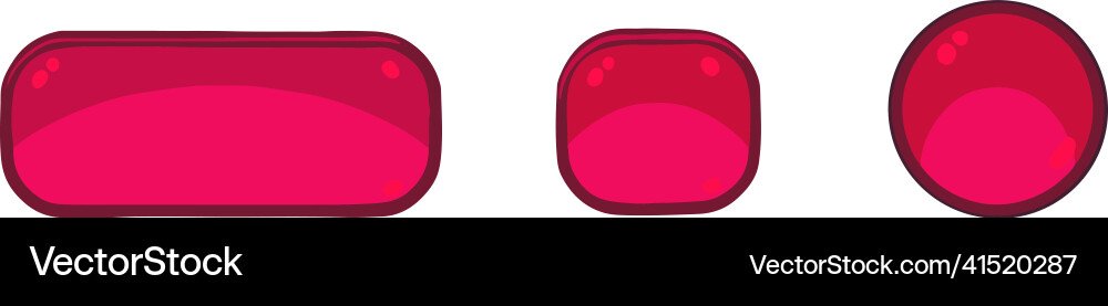 Set of different pink button for game or website Vector Image