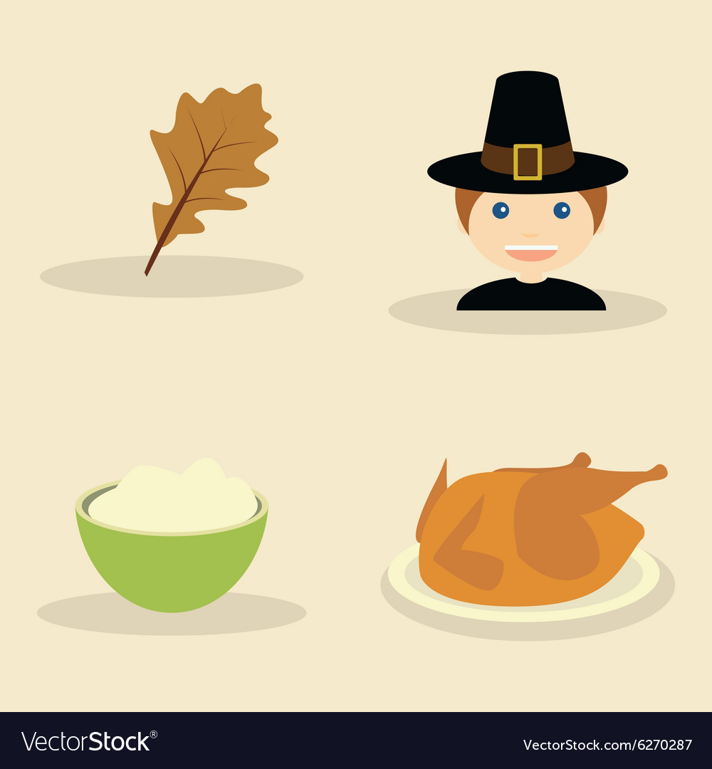 Thanksgiving objects Royalty Free Vector Image