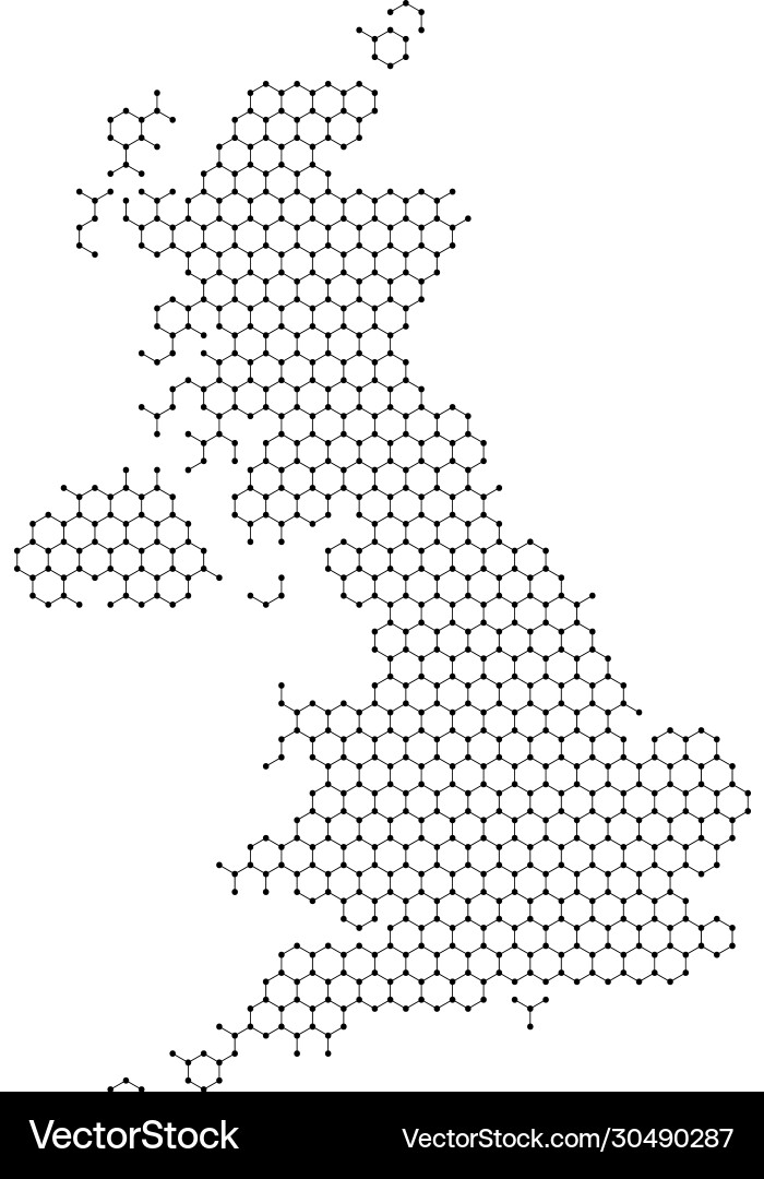 United kingdom map from abstract futuristic Vector Image