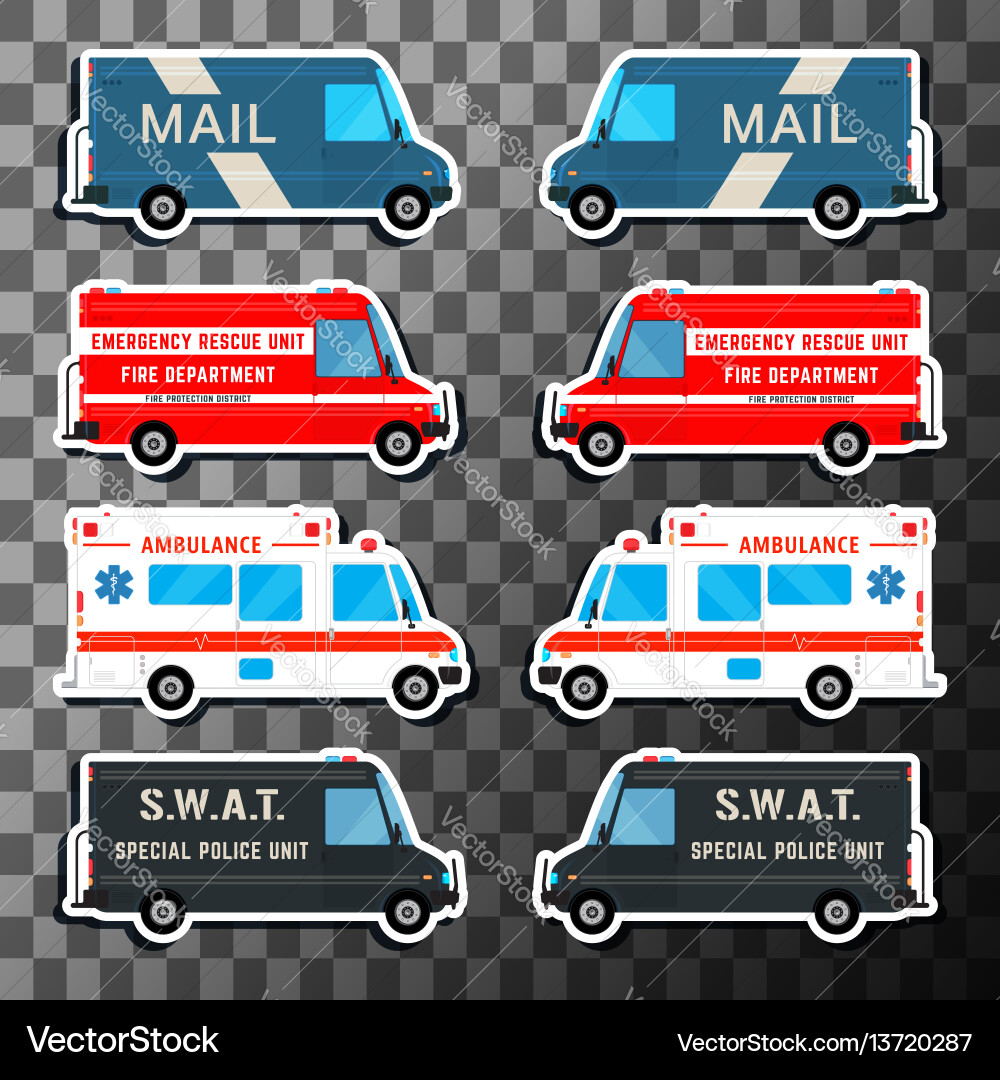 Various city urban traffic vehicles Royalty Free Vector