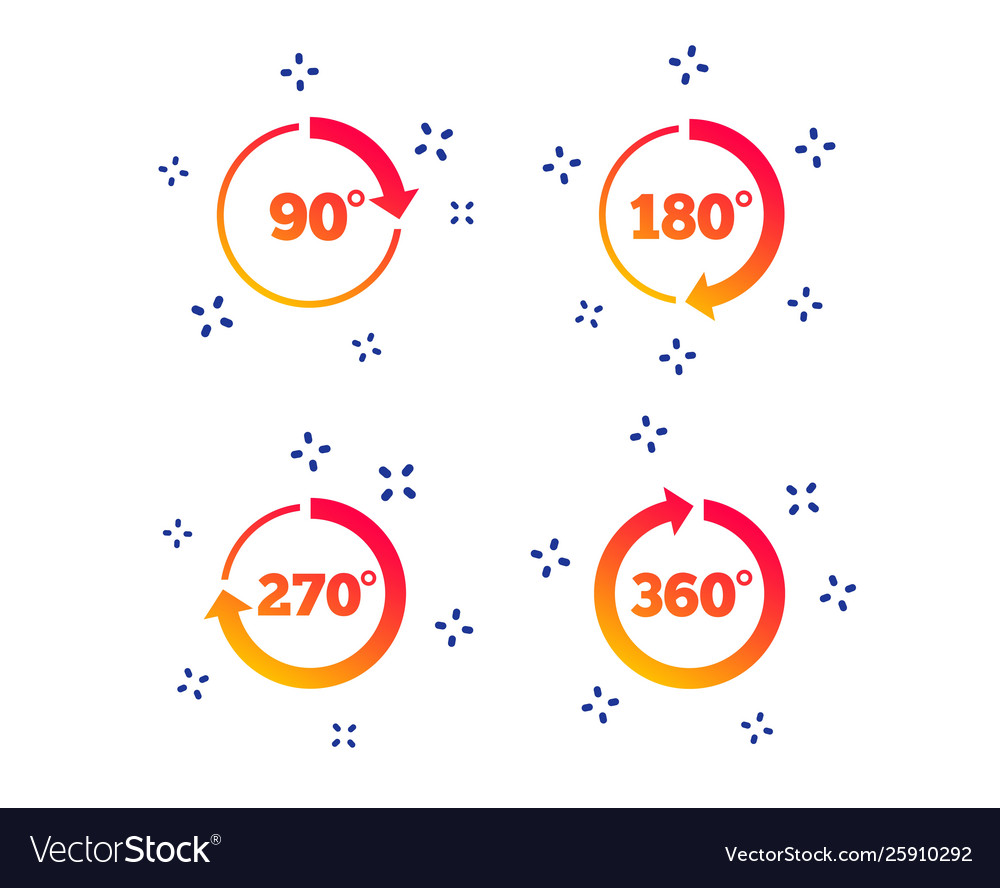 Angle degrees circle icons geometry math signs Vector Image