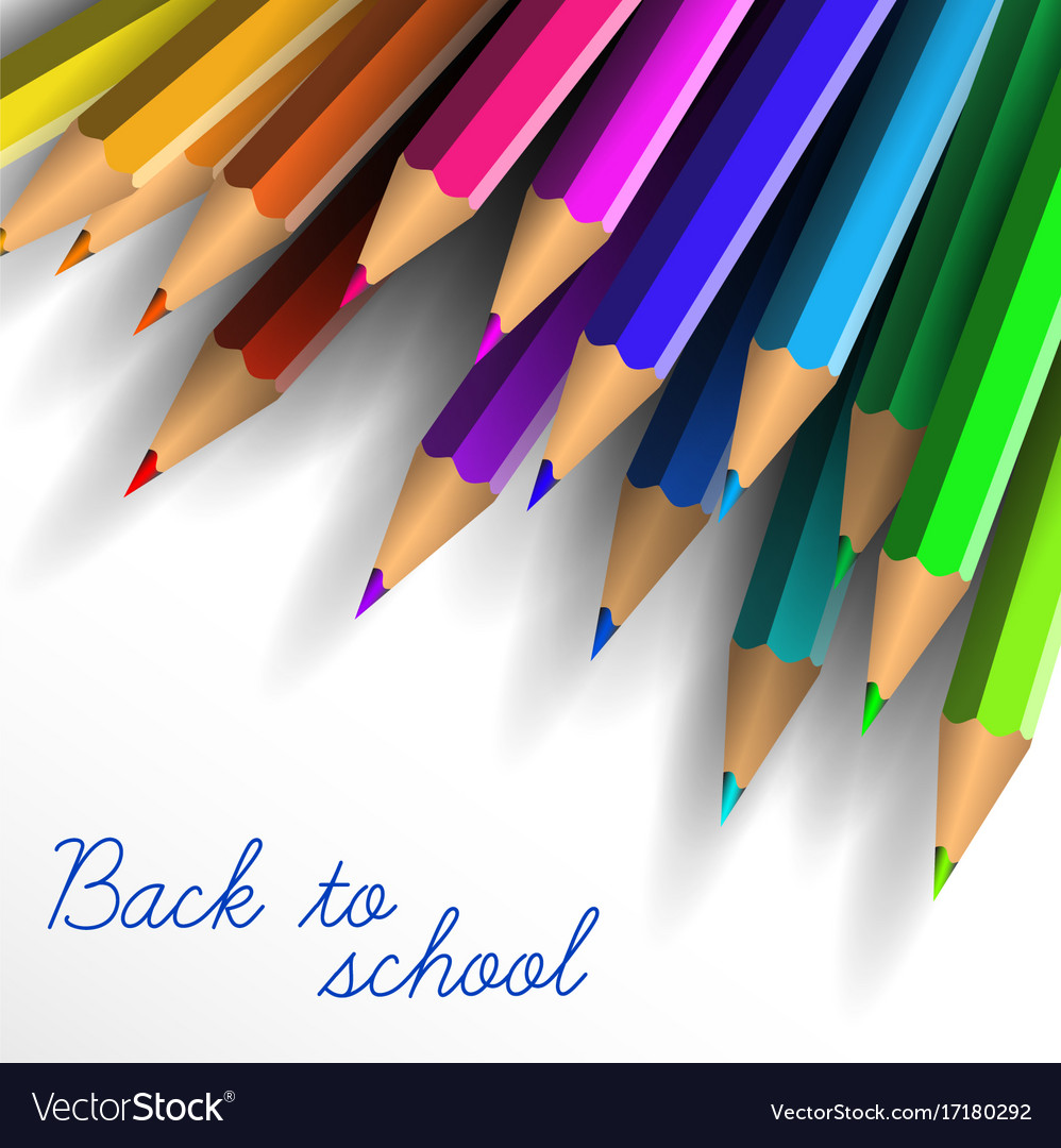 Back to school poster with crayons Royalty Free Vector Image