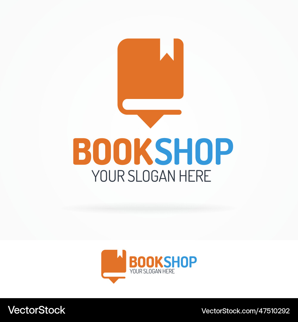 Book shop logo set isolated on background Vector Image